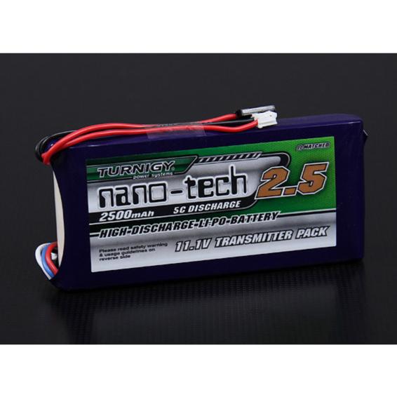 Batería Nanotech 2500mAH 11,1V RECEPTORES LIFE Futaba 6EX y 3pks